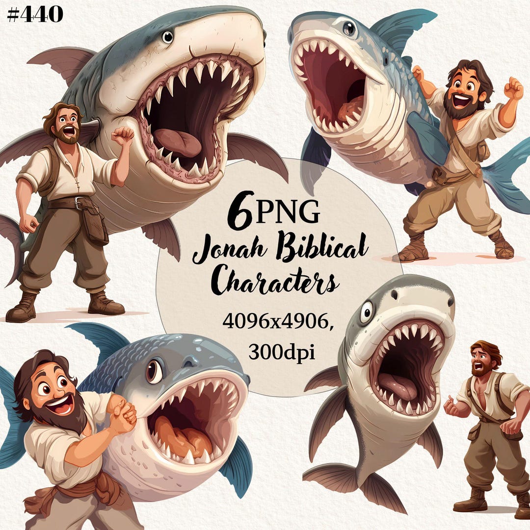 Jonah Biblical Characters, Clipart Bundle, Bible Study, Transparent ...