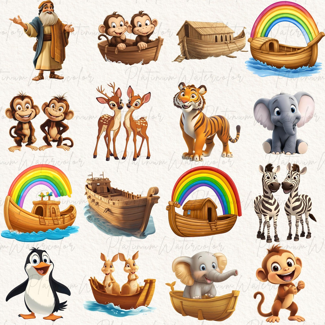 Noahs Ark Png, Clipart Bundle, Transparent Background, Digital Clipart ...