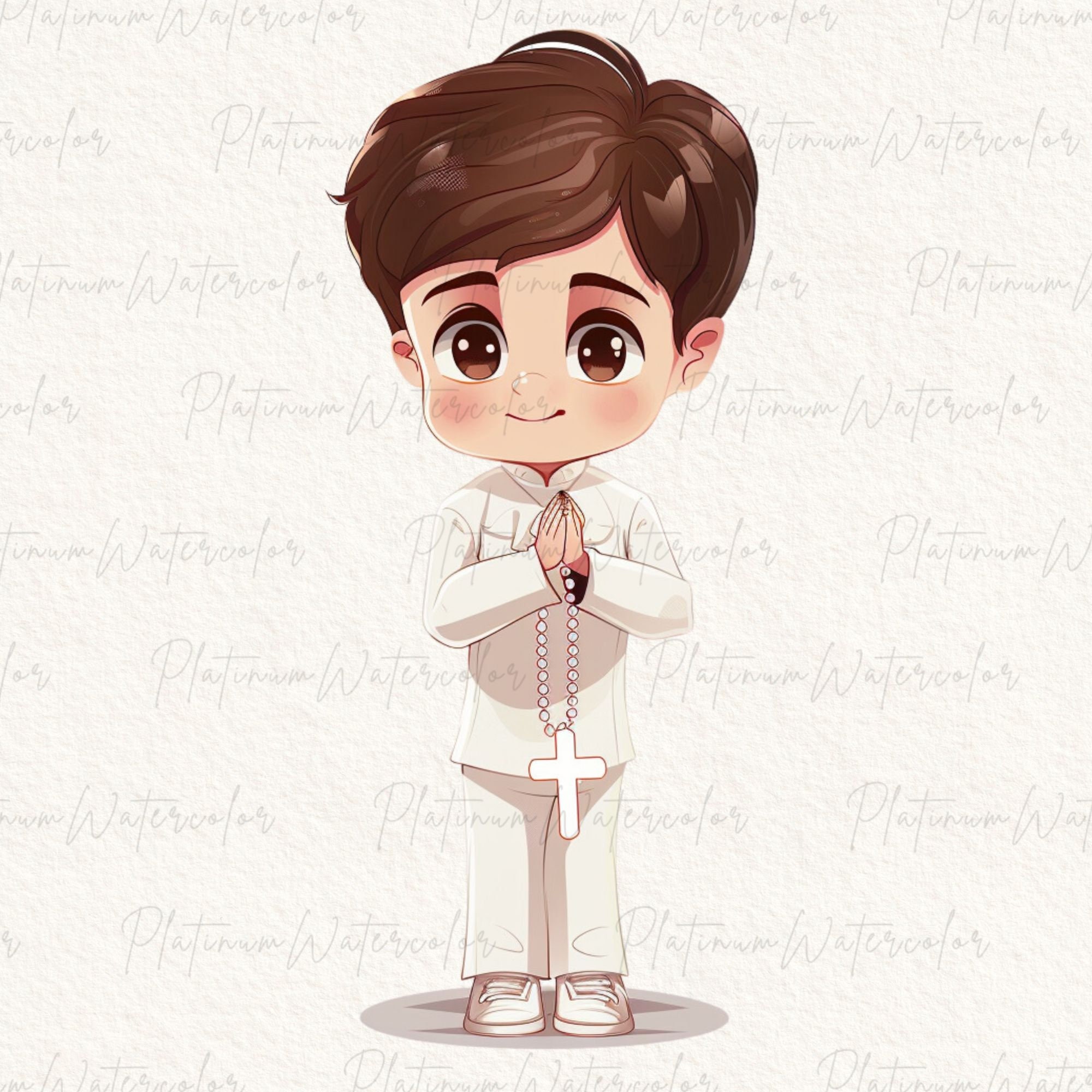 First Communion Boy Clipart, First Holy Communion Clipart, Watercolor ...
