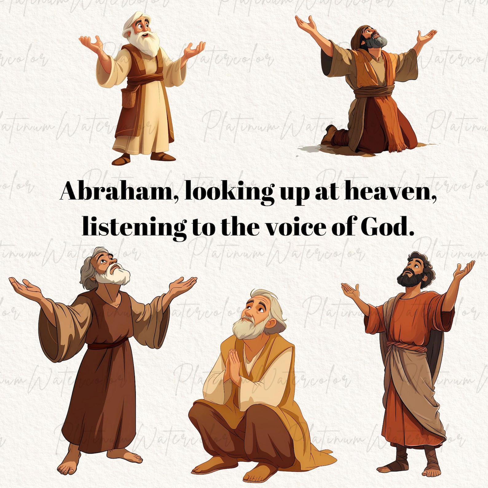 Abraham Biblical Characters, Clipart Bundle, Old Testament PNG ...