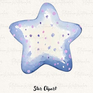 Whimsical Watercolor Star Clipart - 12 Pngs for Creative Projects - Etsy