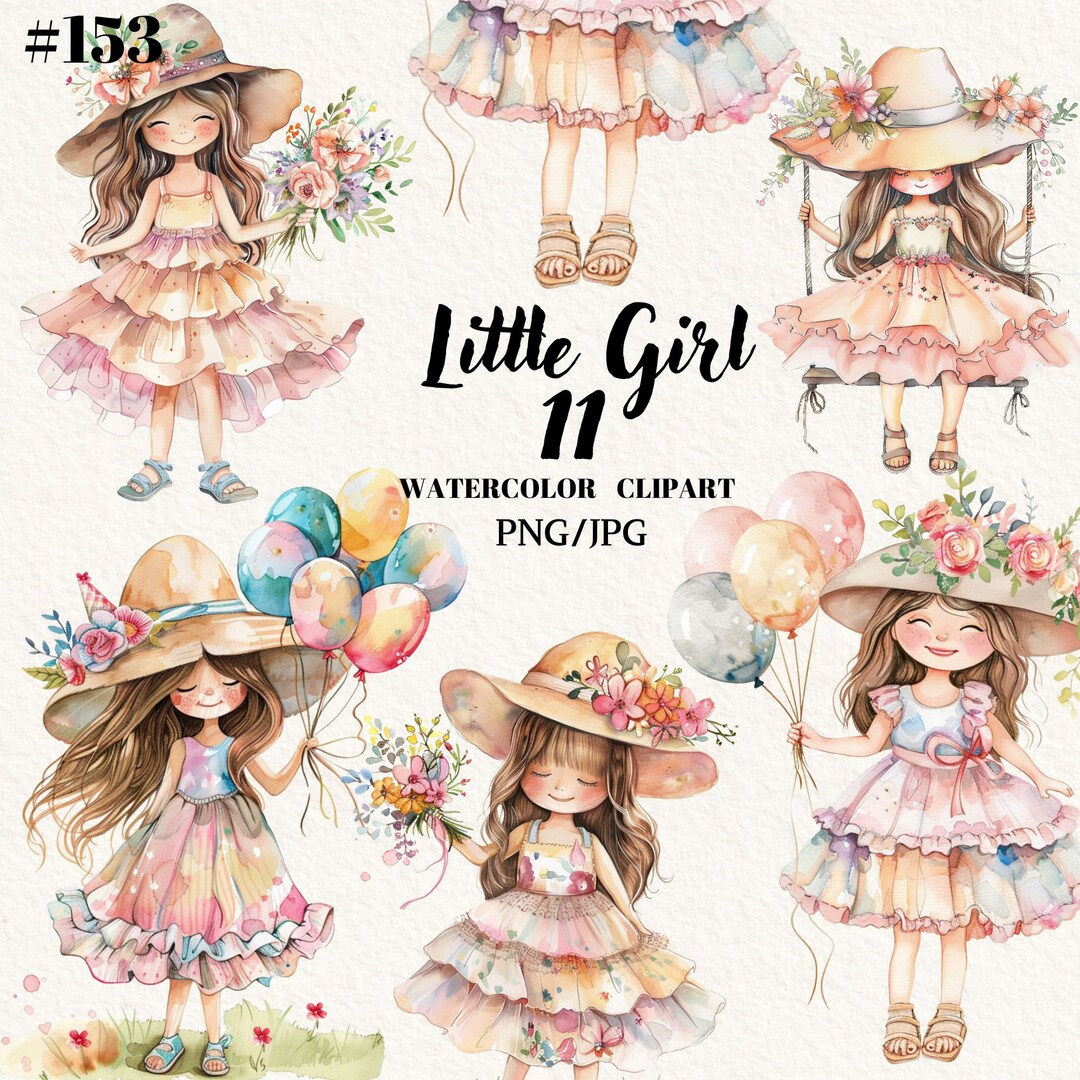 Girls Room Decor, Spring Girl Png, Little Girl Png, Transparent ...