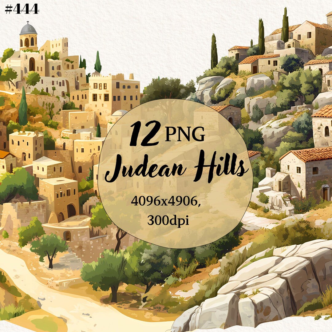 Judean Hills Clipart Bundle, Old Testament Clipart, Transparent ...