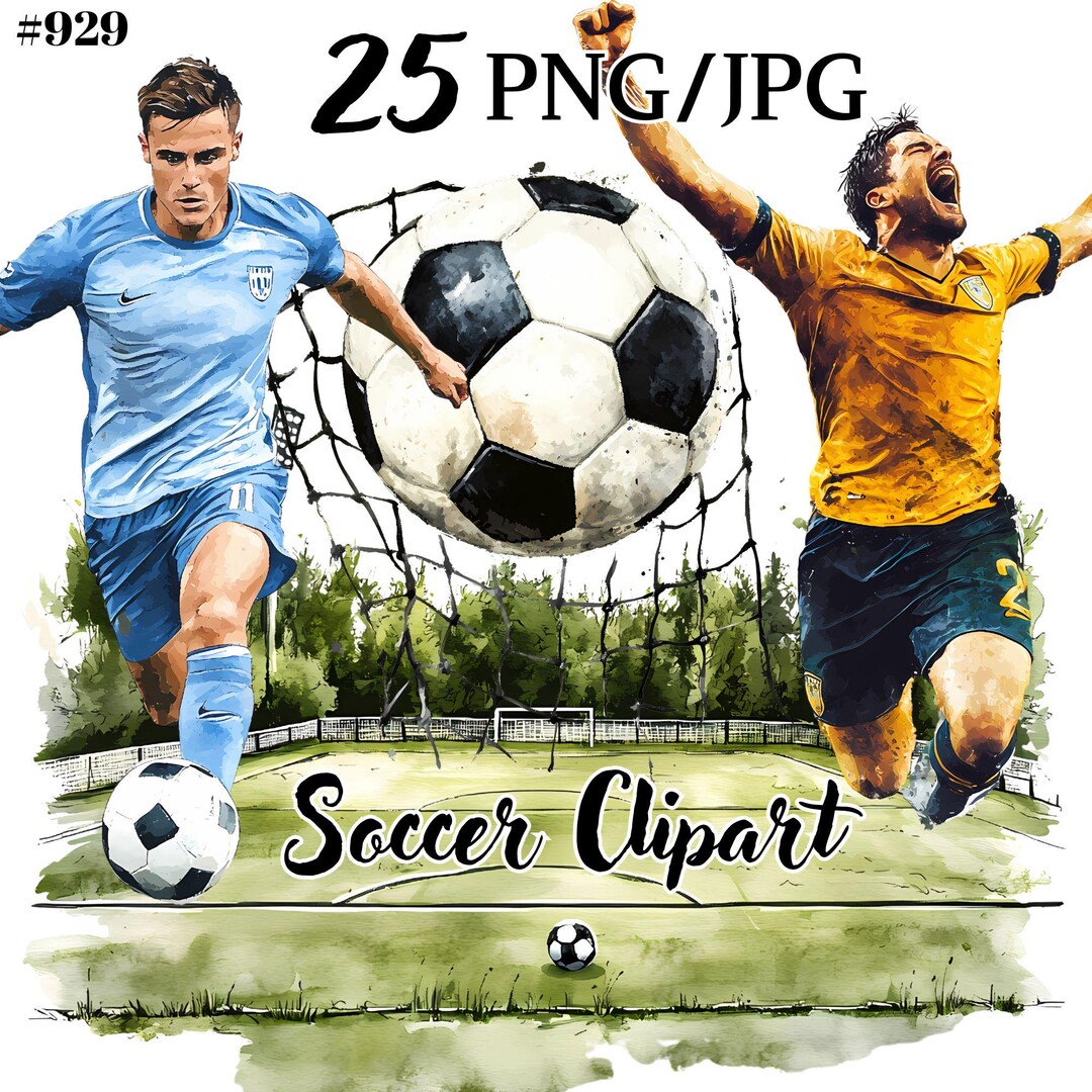 Sporty Soccer Clipart Bundle - Instant Download for Crafting Fun - Etsy