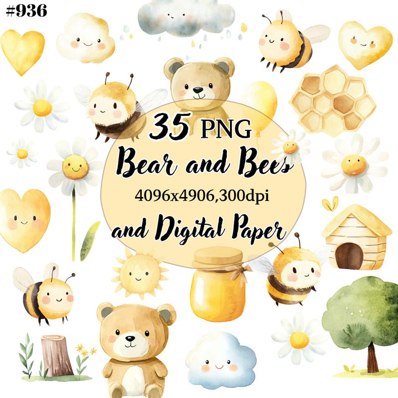 Bee Clipart - Etsy
