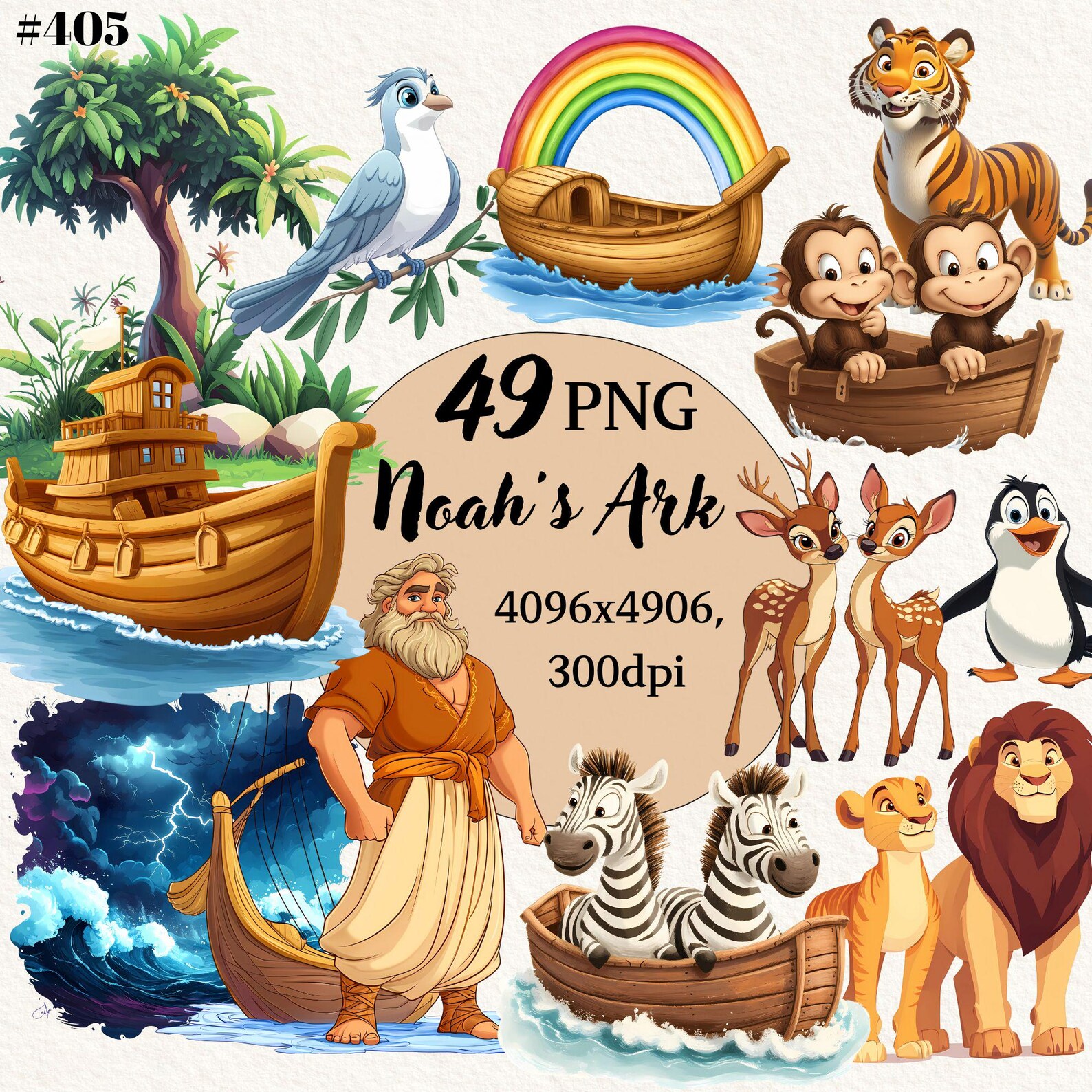 Noahs Ark Png, Clipart Bundle, Transparent Background, Digital Clipart ...