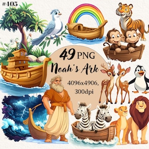 Noahs Ark Png, Clipart Bundle, Transparent Background, Digital Clipart ...