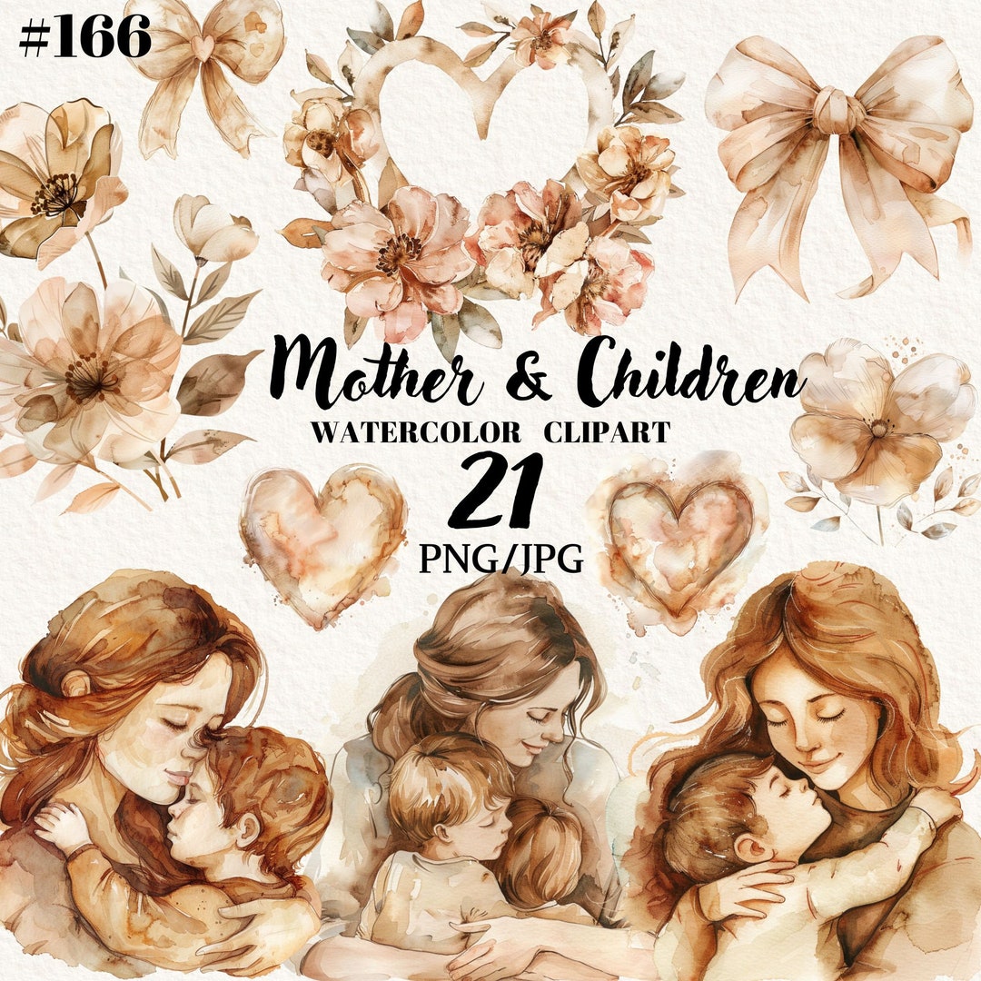 Mother Daughter Clipart Bundle, Mothers Day Png, Family Png Clipart ...