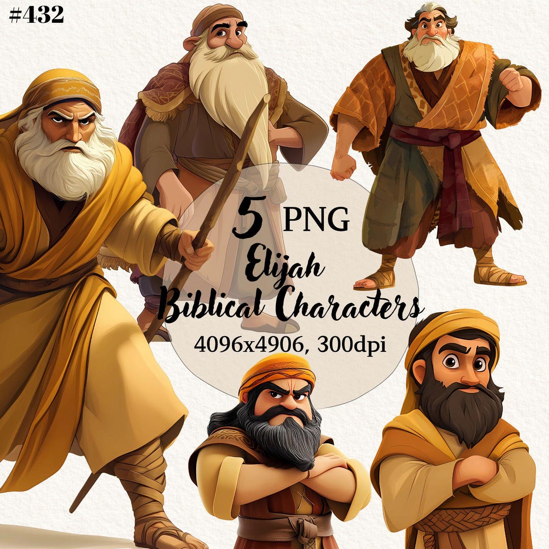 Bible Character, Elijah Biblical Characters, Religious Clipart, Digital Clipart, Instant ...