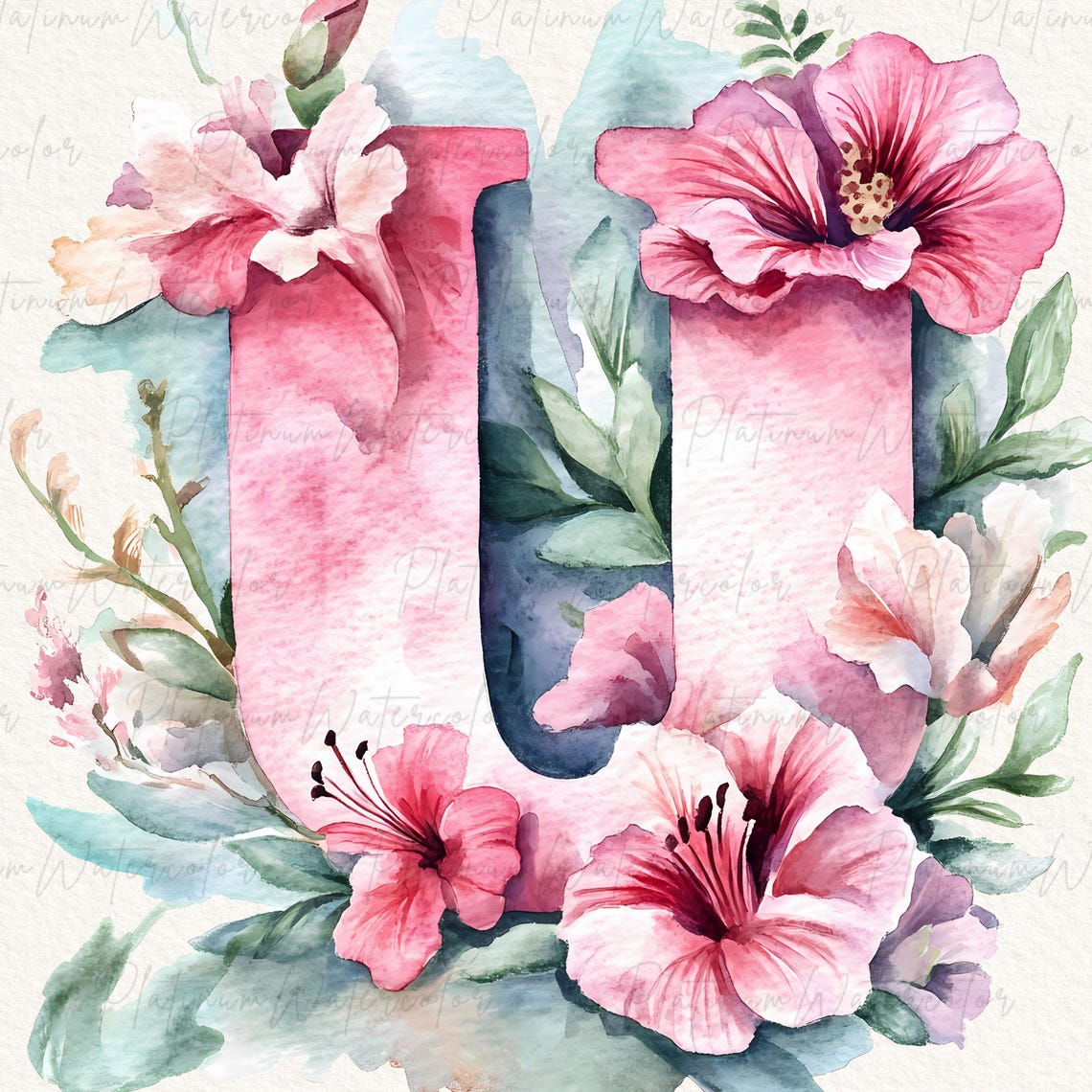 Floral Alphabet Png, Flower Watercolor, Letters Png, Numbers Png ...