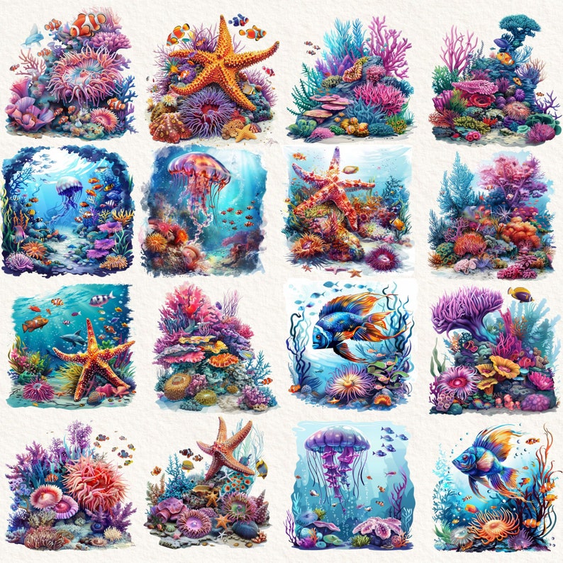 Under the Sea Clipart Bundle, Ocean Clipart, Magical Sea Png ...