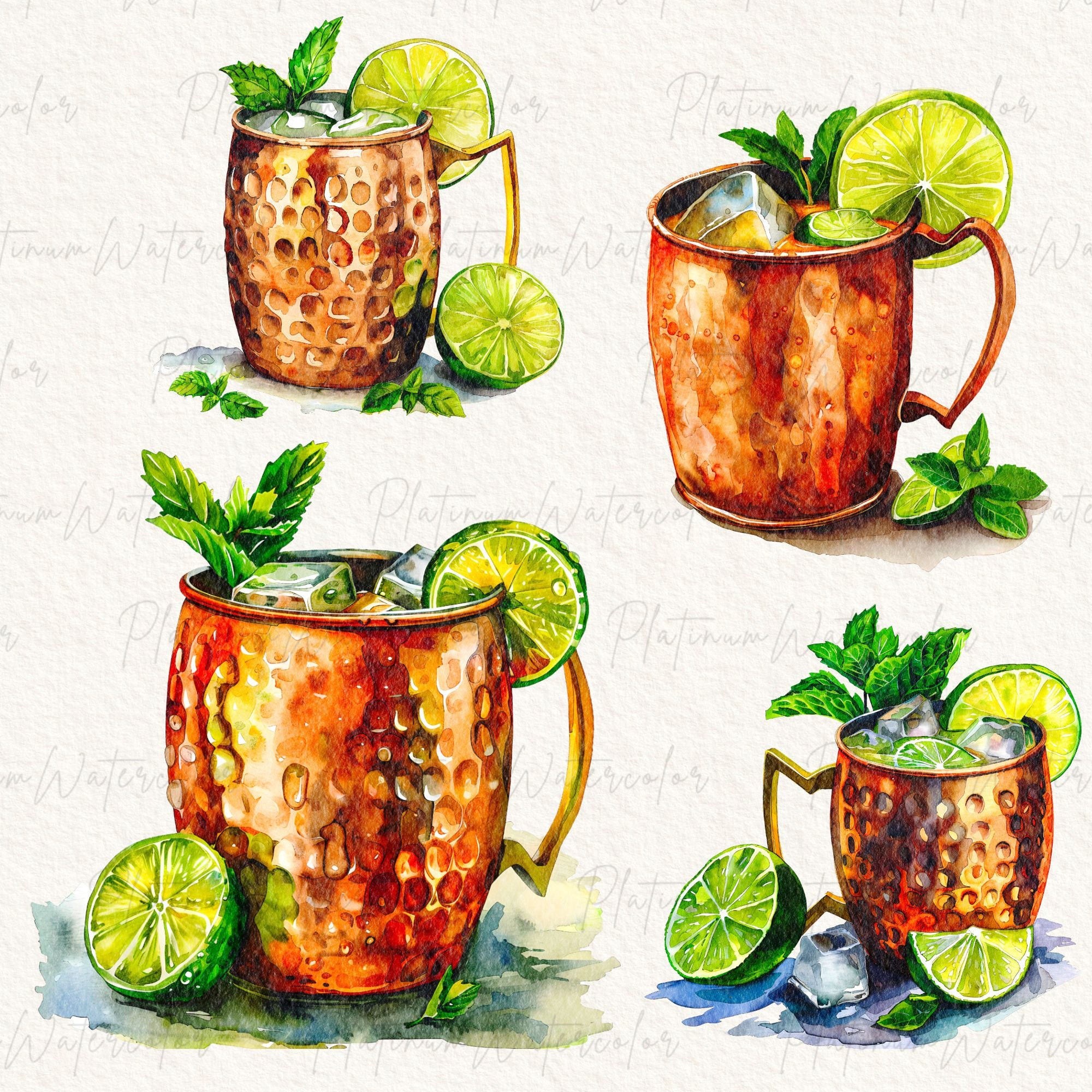 Moscow Mule Clipart Bundle, Signature Drinks, Moscow Mule Png ...