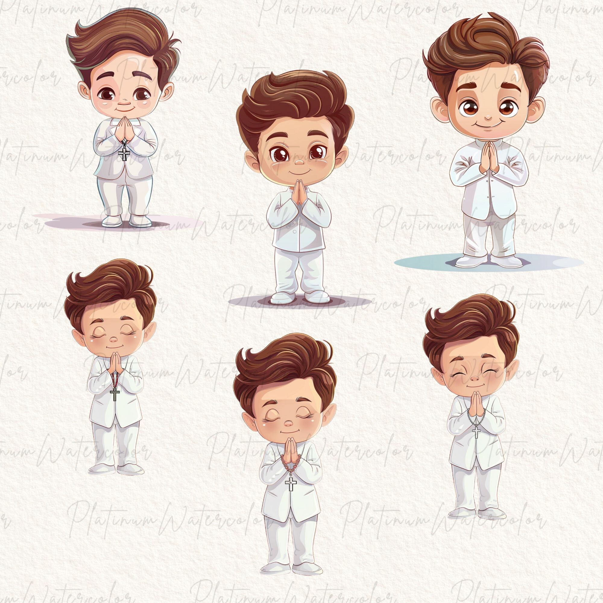 First Communion Boy Clipart, First Holy Communion Clipart, Watercolor ...