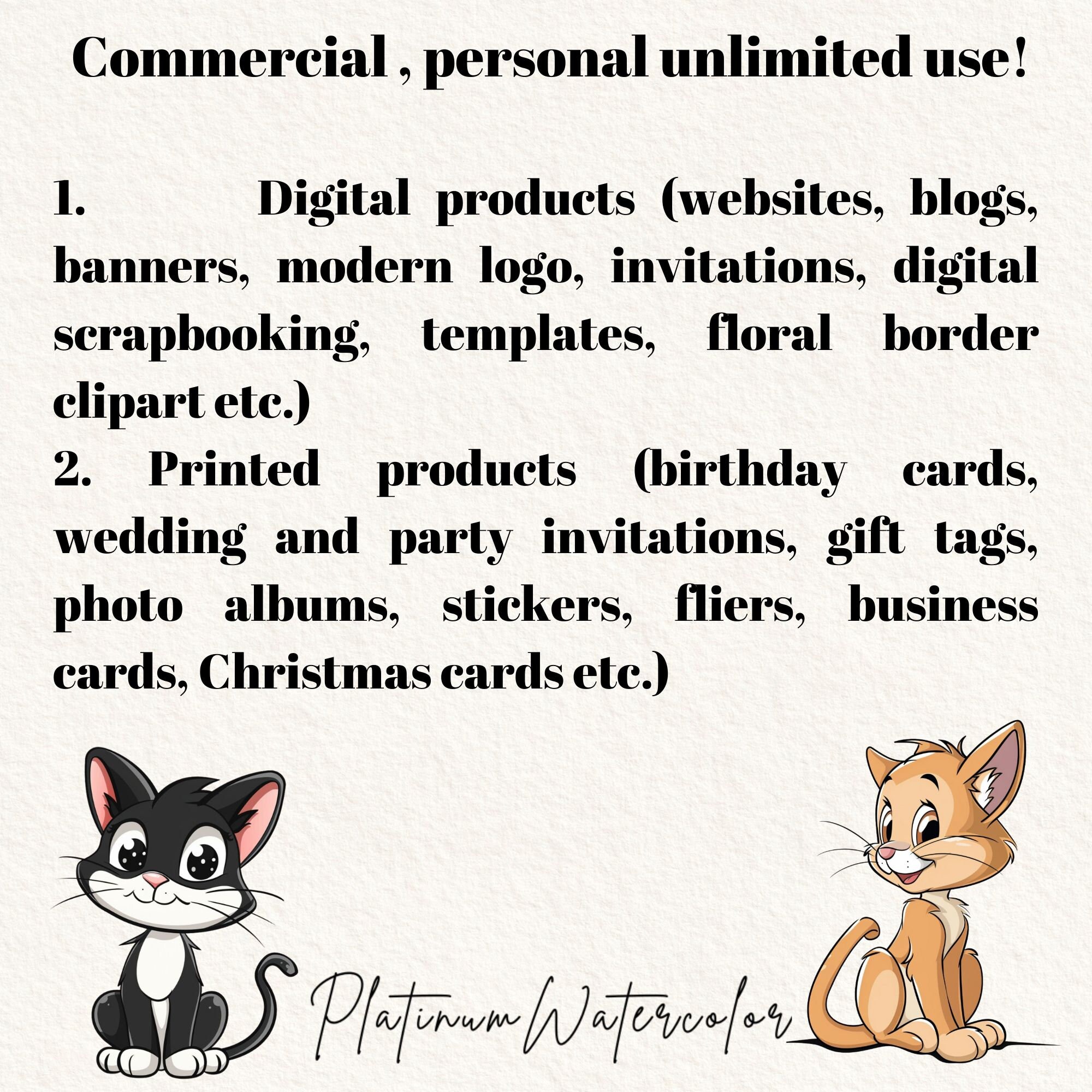 Cat Clipart Bundle, Cute Kitten Clipart, Kids Png, Transparent ...