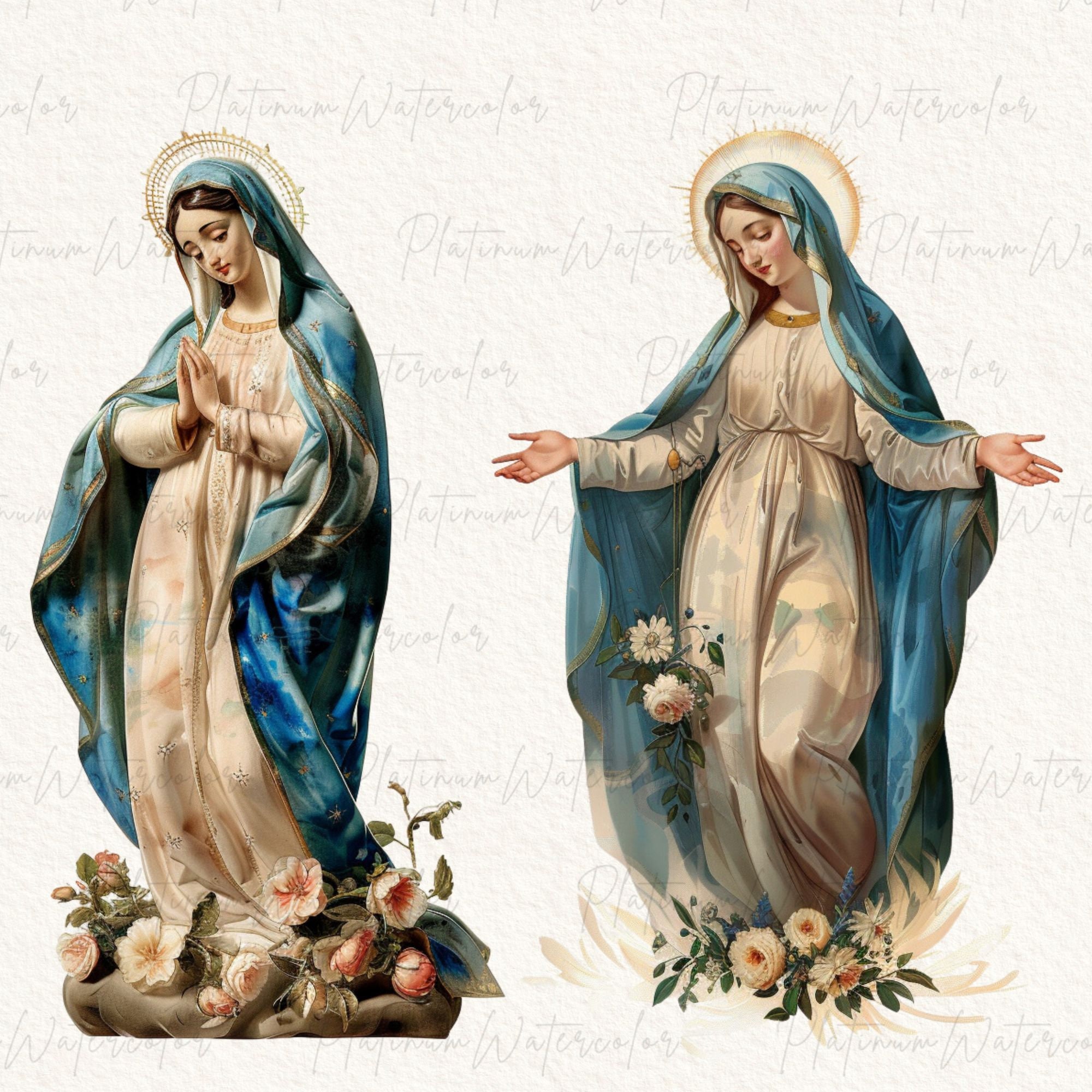 Virgin Mary, Clipart Bundle, Catholic Art, Christian Clipart ...