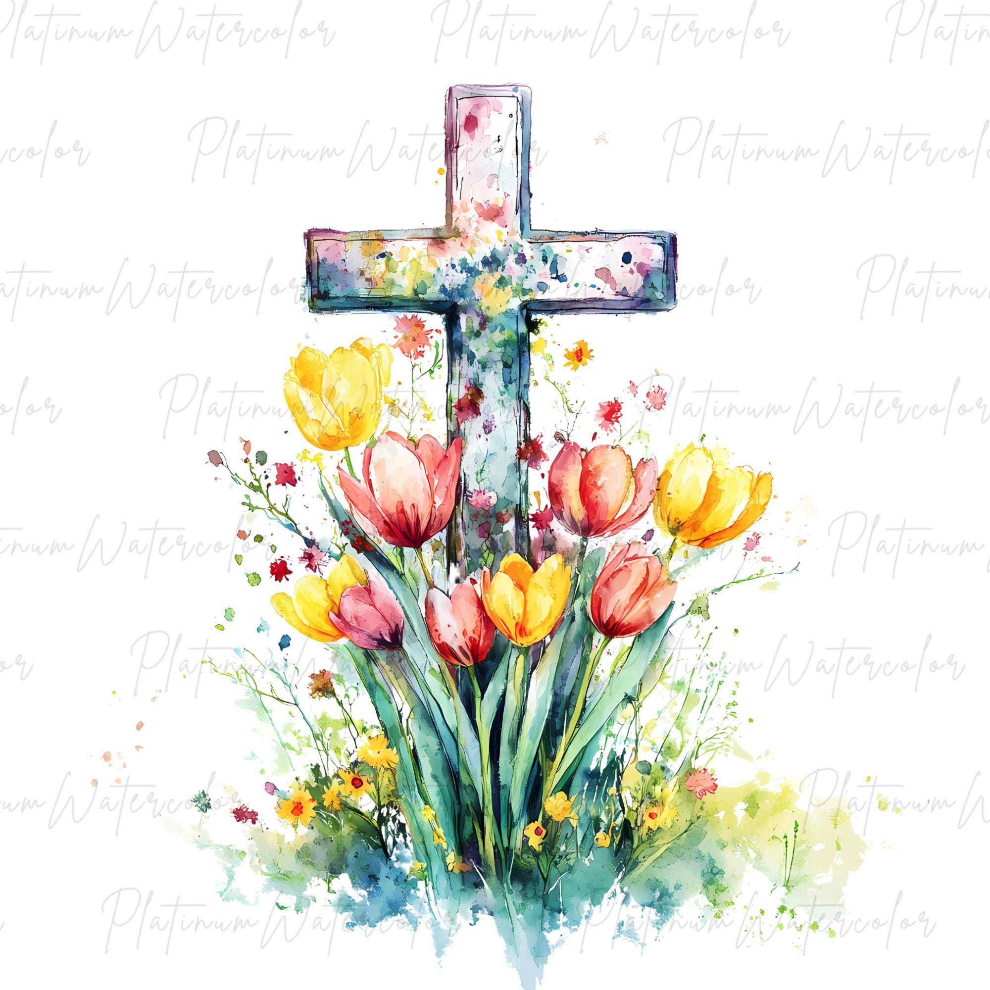 Cross Among Spring Flowers, 11 PNG Clipart, Holy Cross - Commercial Use ...