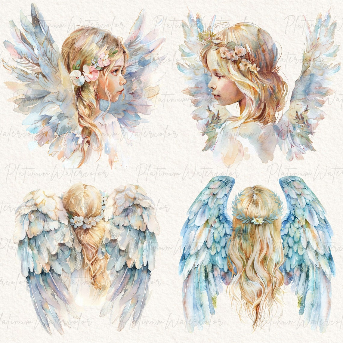 Watercolor Angels PNG Clipart, Angel With Wings Clipart, Watercolor ...