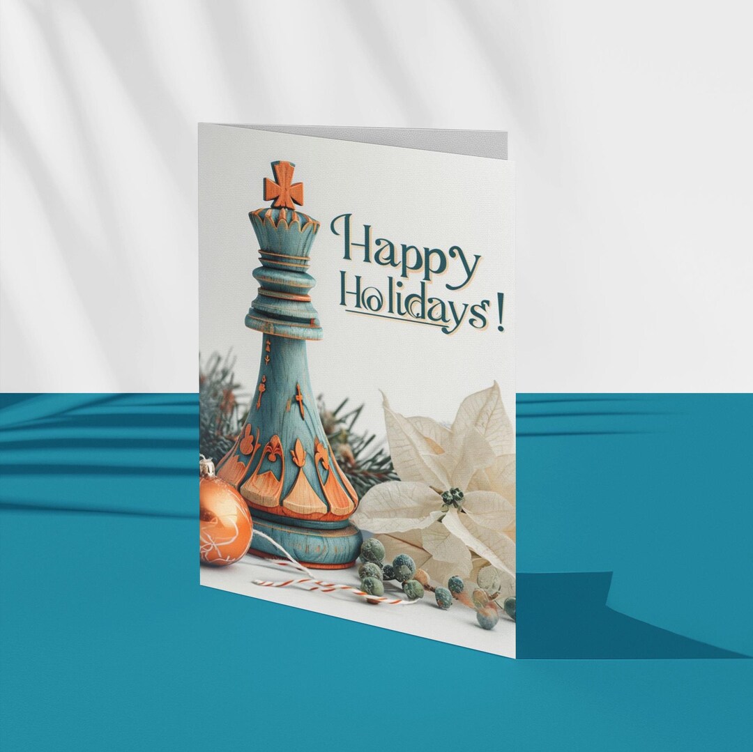 Vintage Holiday With a Chess Twist Chess Card / Poster Digital Download ...