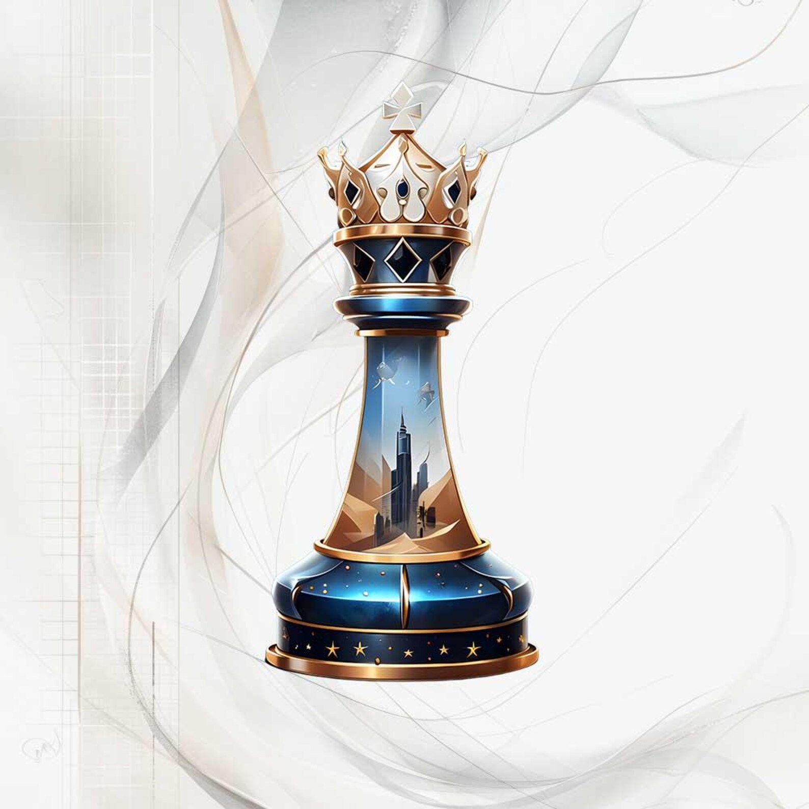 Set of 6 Fancy Chess Pieces, Clip Art Craft Supplies, Transparent ...