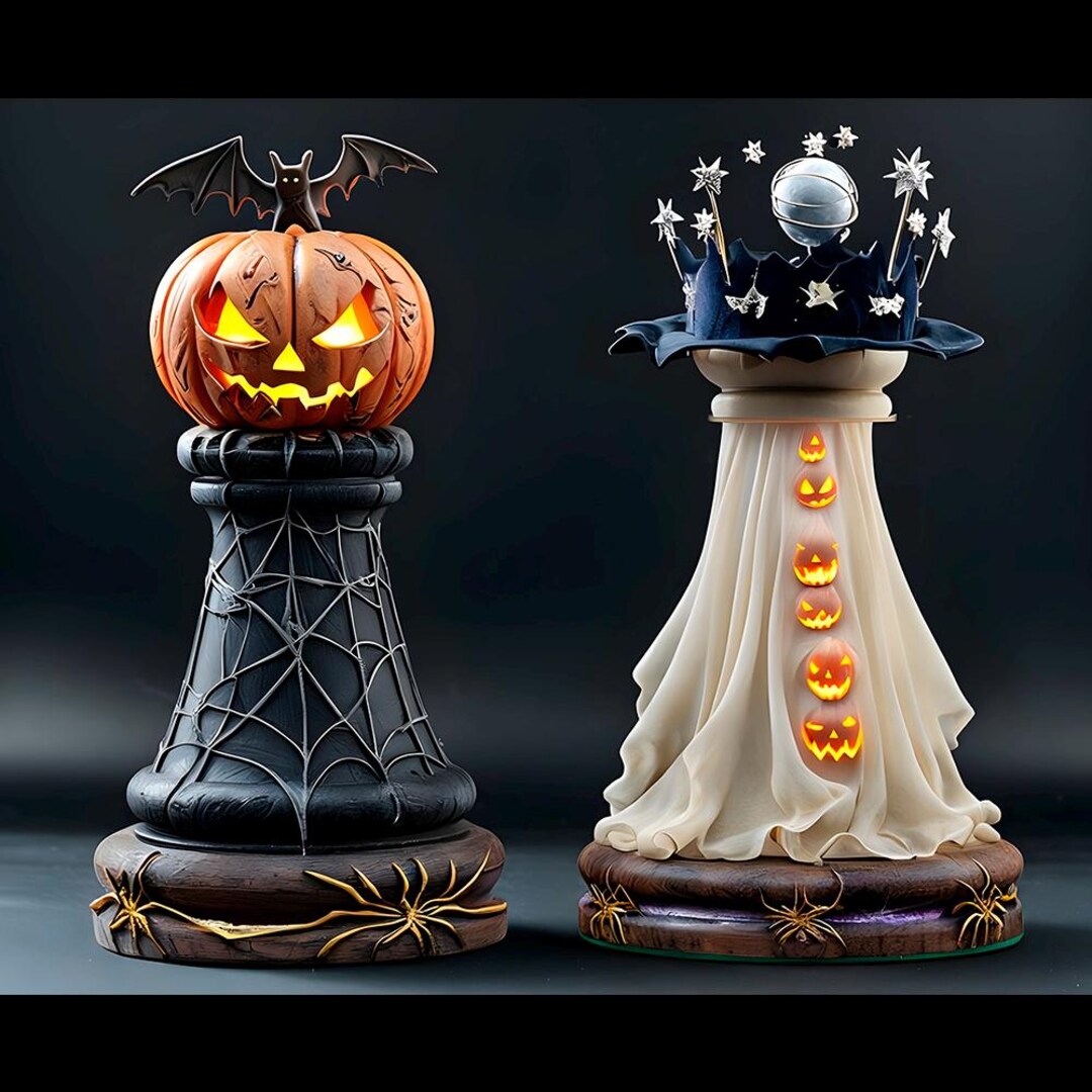 Halloween Styled Chess Pieces Digital Download 300 Dpi JPEG and PNG ...