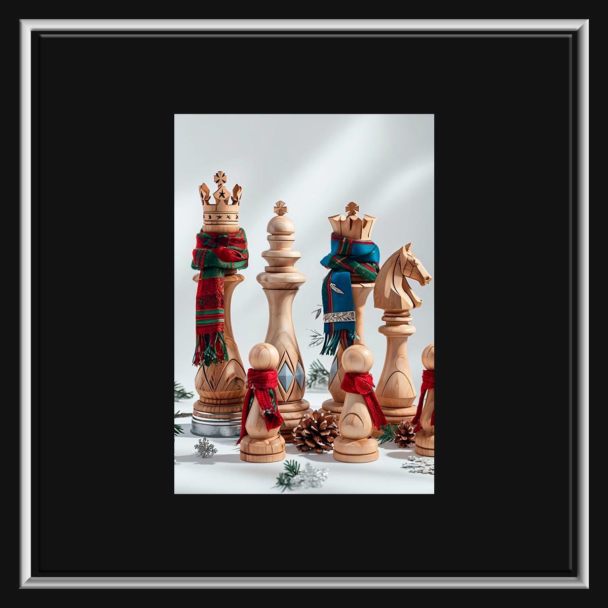 Christmas Chess Card With Scandinavian Feel Digital Download 300 Dpi ...