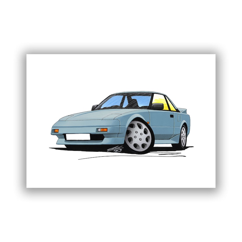 Toyota MR2 Caricature Car Art Cartoon JDM Car Classic - Etsy