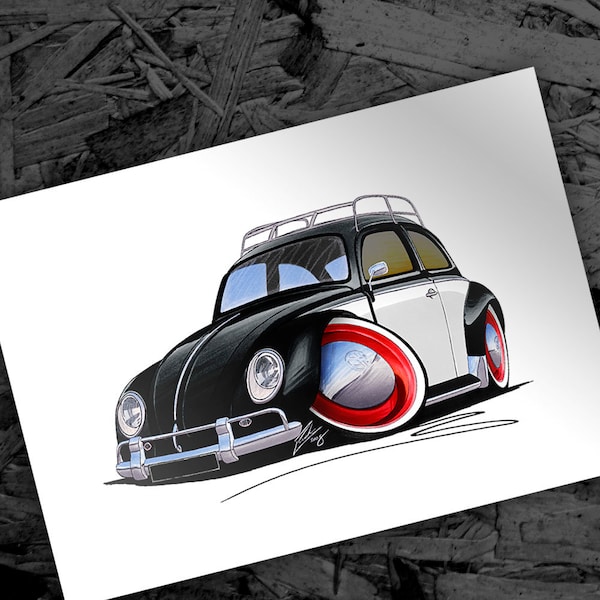 Vw Cartoon Drawing - Etsy