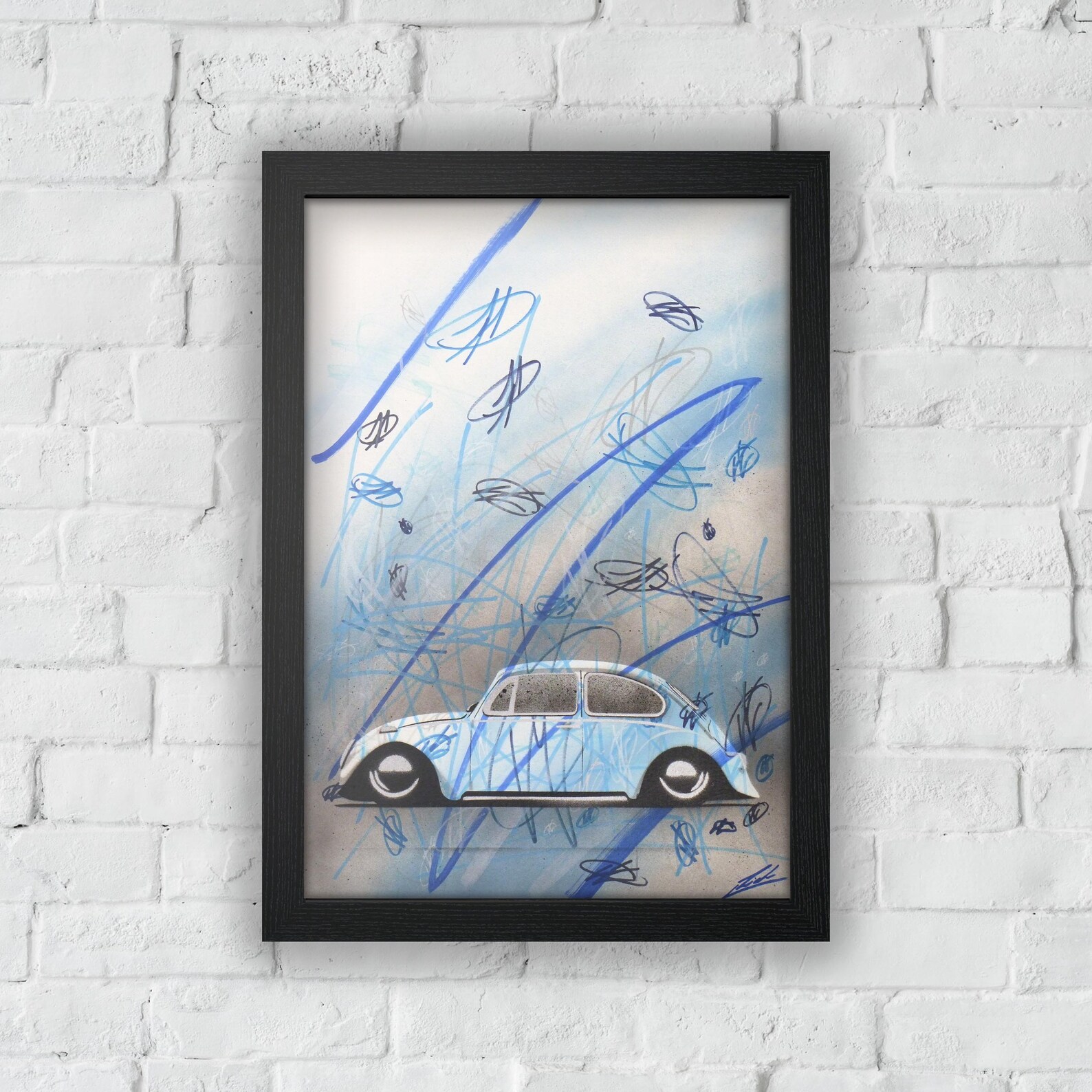 Graffiti Bug Retro VW Beetle Street Art Print Classic Car - Etsy