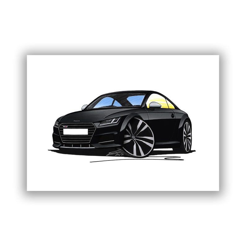 Audi TT Car Art Cartoon Illustration Black TTS Picture Downloadable ...