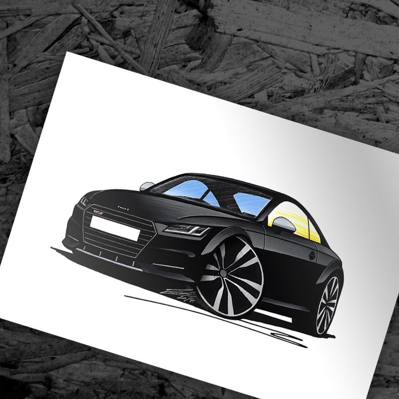 Audi TT Car Art Cartoon Illustration Black TTS Picture Downloadable ...