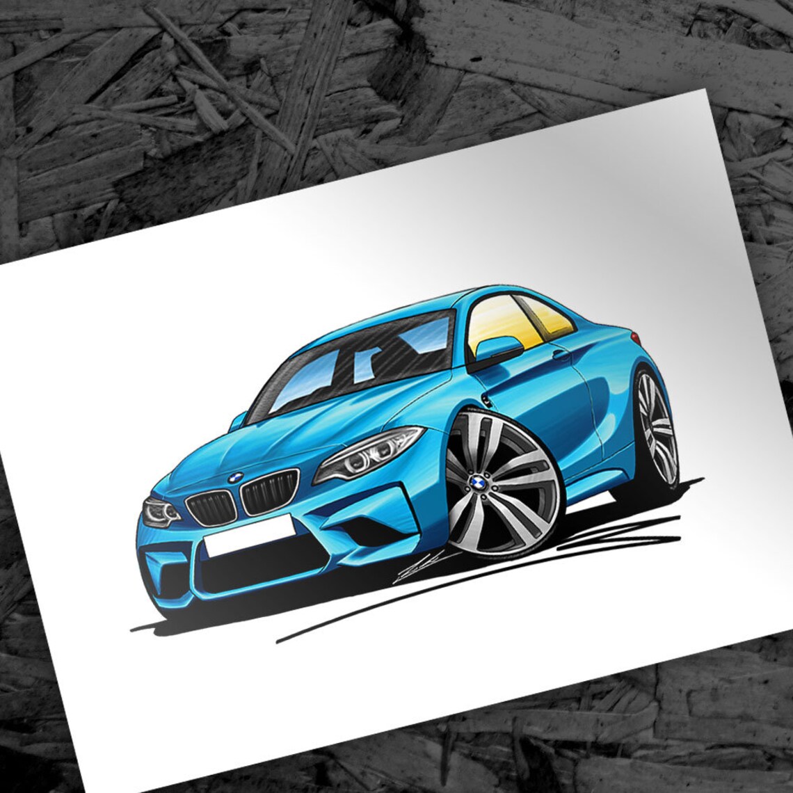 BMW M2 Cartoon Illustration Blue BMW F87 2-series Picture Downloadable ...