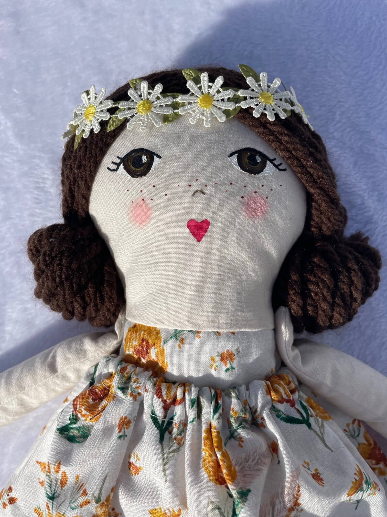 Heirloom Cloth Doll, Yarn Hair, Open Eyes - Etsy