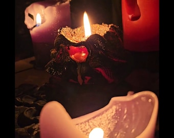 Reversing Skull Candle Black/red, Large for Ritual, Spell Work, Wicca ...