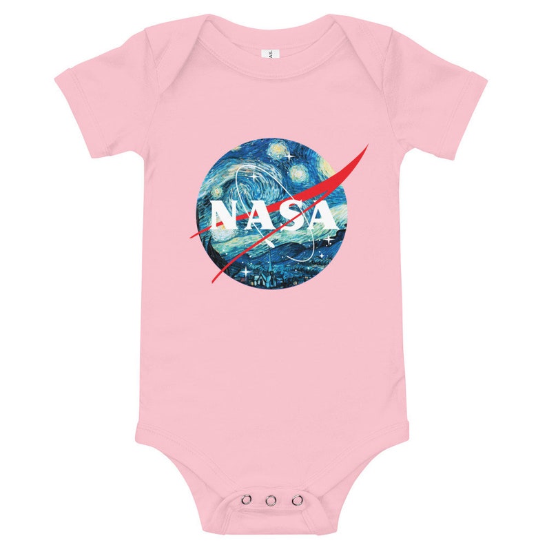 Nasa Logo Starry Night Baby One Piece, Nasa Baby Bodysuit, Nasa Baby ...