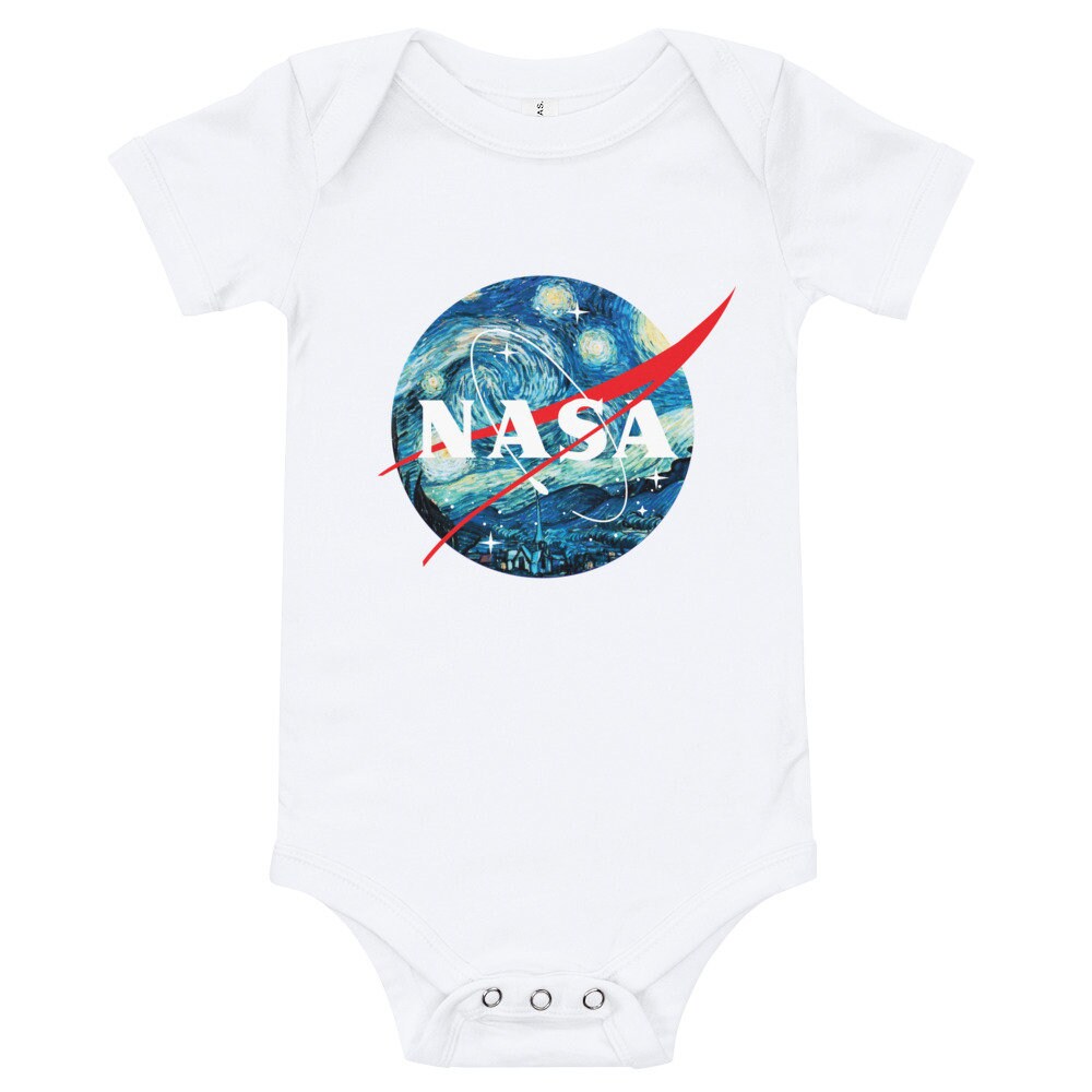 Nasa Logo Starry Night Baby One Piece, Nasa Baby Bodysuit, Nasa Baby ...