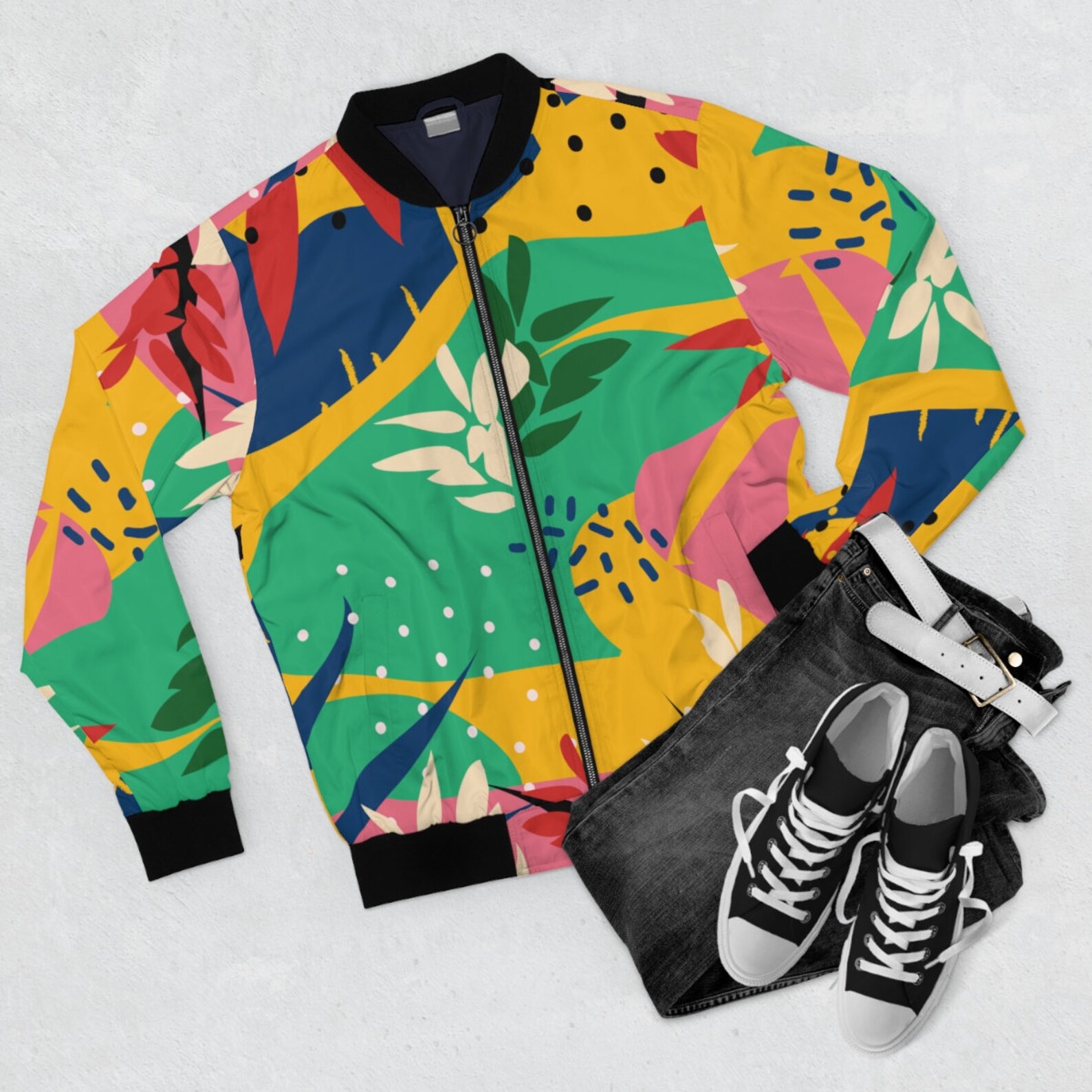 Colorful Parrot Unisex Bomber Jacket, Colorful Windbreaker, Jacket for ...