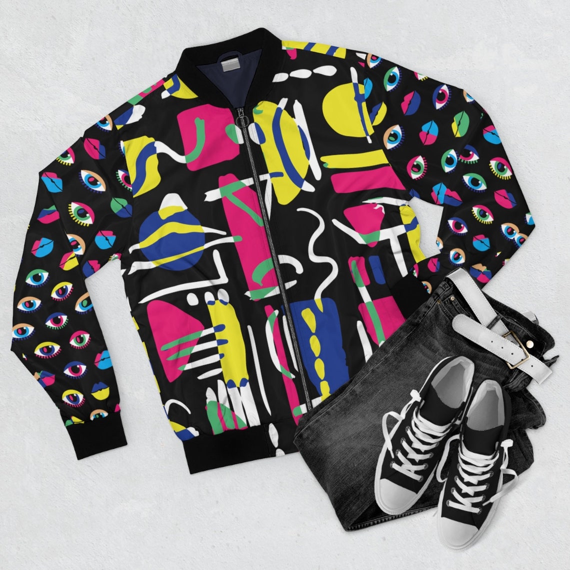 Unisex Electric Bomber Jacket Colorful Designer Coat Fashion - Etsy