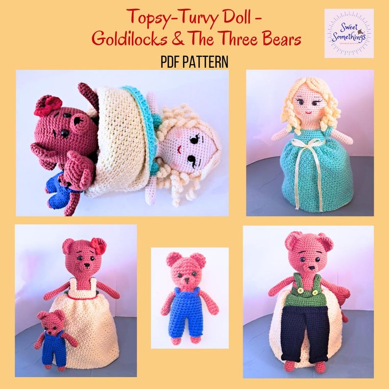 Goldilocks & the Three Bears Topsy-turvy Doll PDF Download - Etsy