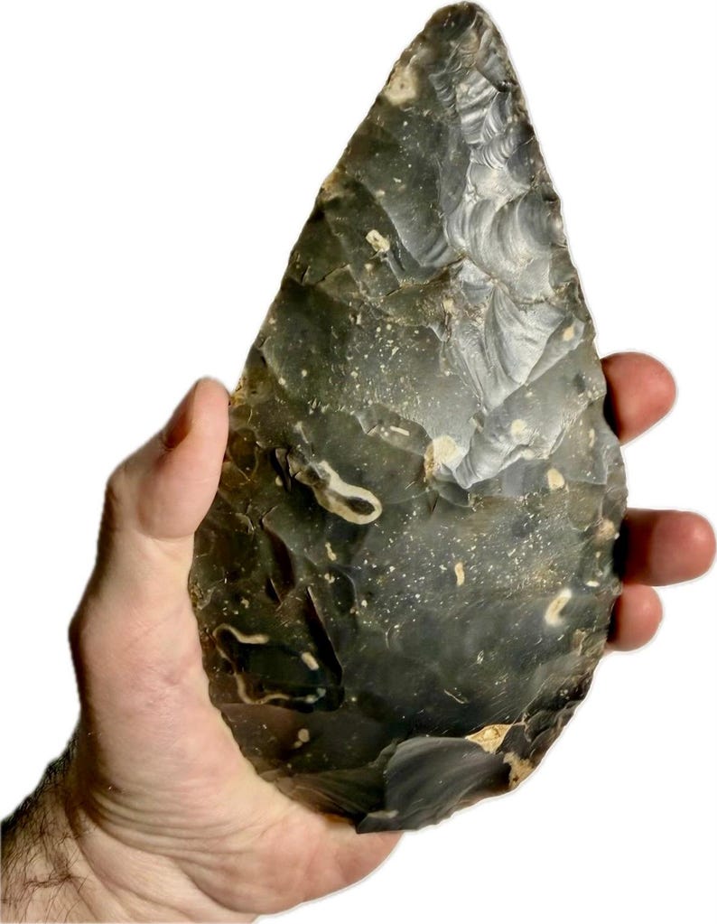 Monstrous Flint Biface: 20.5cm Middle Paleolithic Hand Axe, Plazac ...