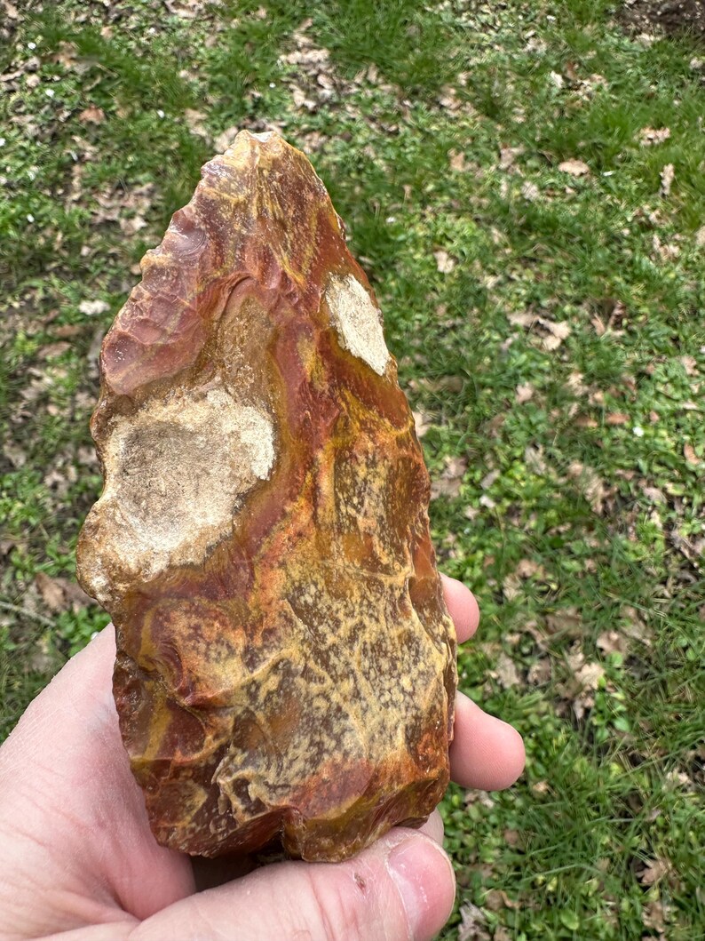 A Fabulous French Acheulean Biface Made Out of Solid Glossy Jasper-like ...