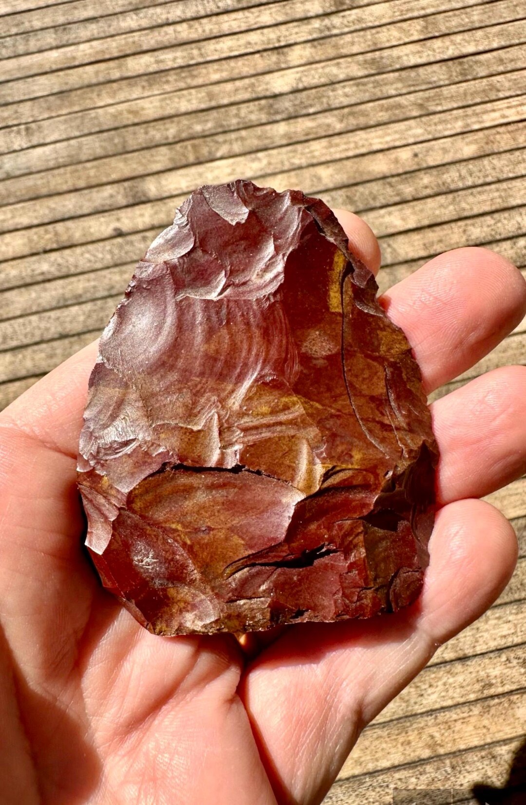 Ultra Rare, Masterfully Knapped Museum NEANDERTHAL MOUSTERIAN Red and ...
