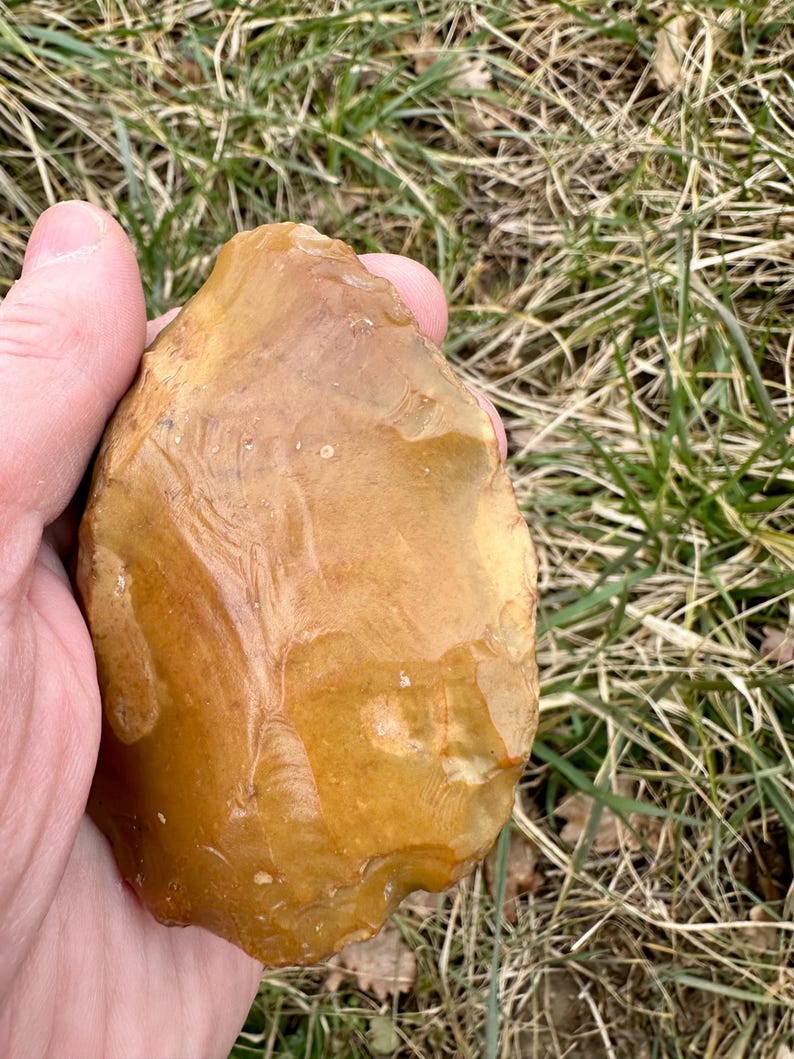 French Flint Hand Axe, Pre-mousterian Paleolithic Artifact - Etsy UK