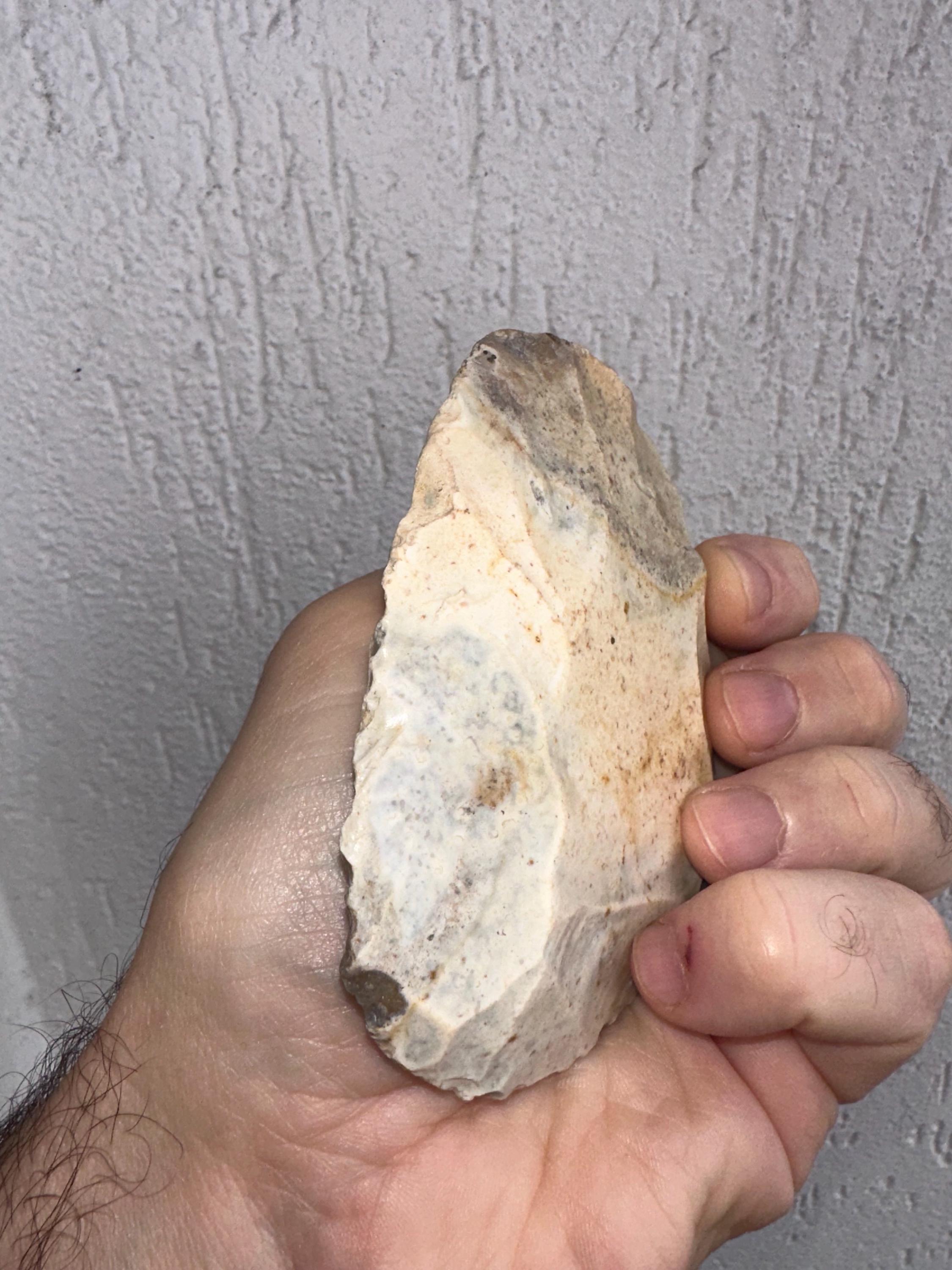 A Large Middle Paleolithic French Levallois Flake Tool Featuring a Vitrified and a Stunning ...