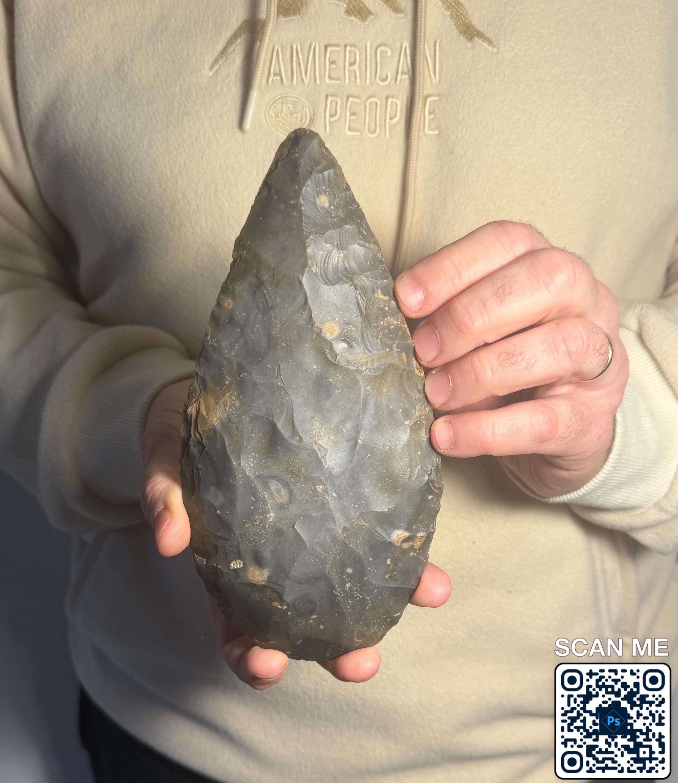 Monstrous Flint Biface: 20.5cm Middle Paleolithic Hand Axe, Plazac ...
