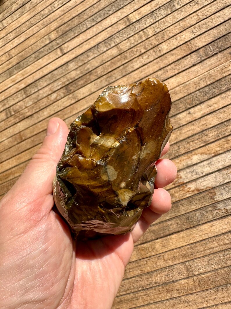 French Acheulean Flint Hand Axe, Glassy Autumn Patina, Lower ...