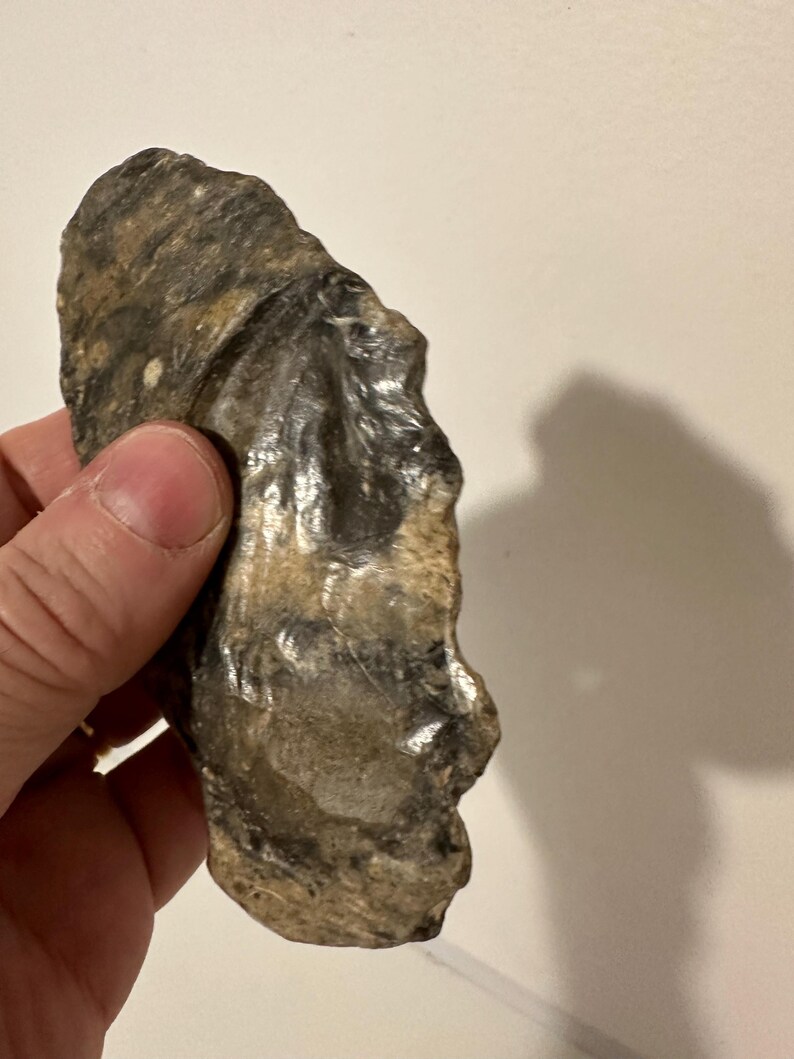 A Large Museum Neanderthalian Scraper Featuring a Glossy Greyish Patina ...