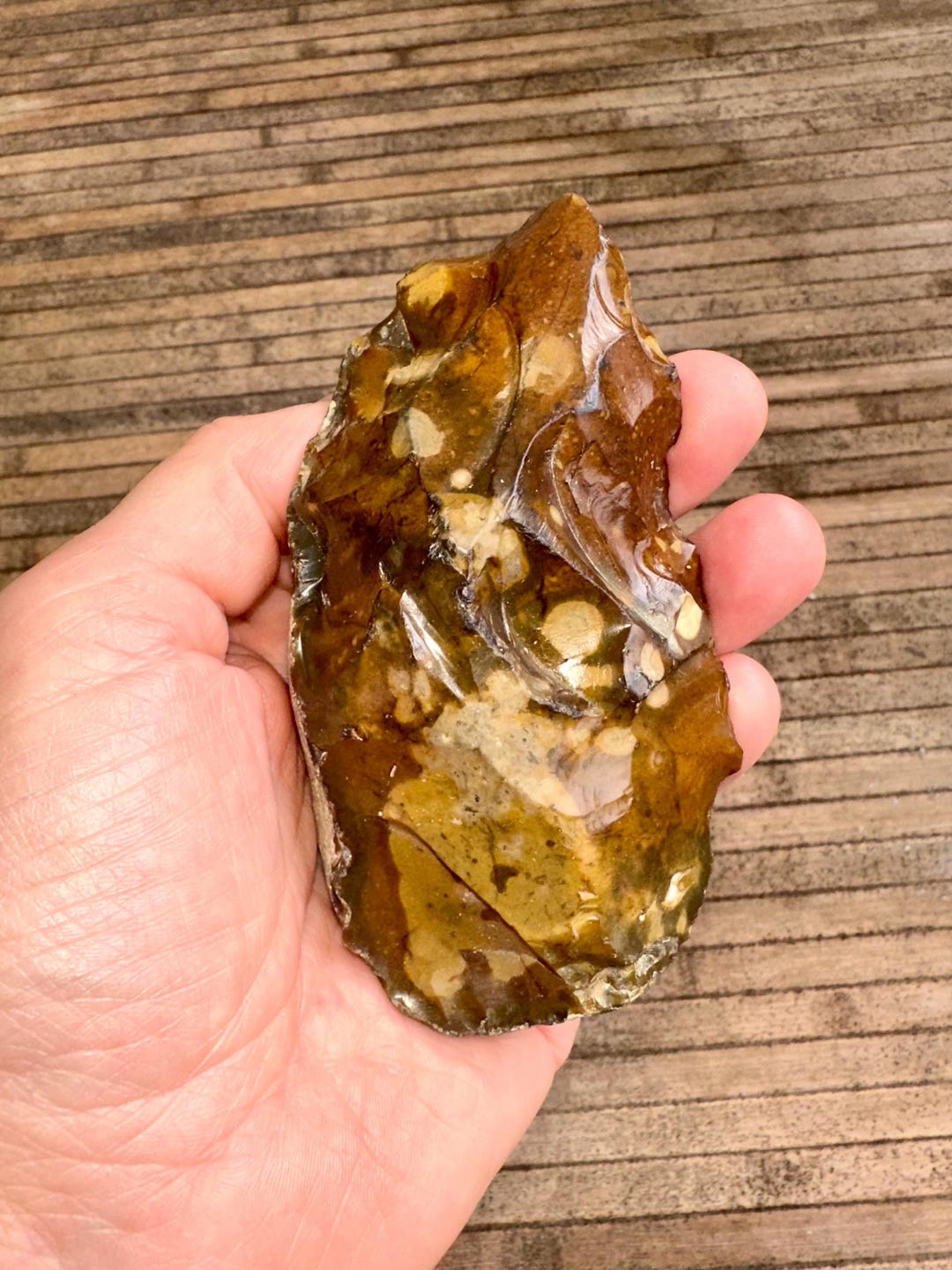 French Acheulean Flint Hand Axe, Glassy Autumn Patina, Lower ...