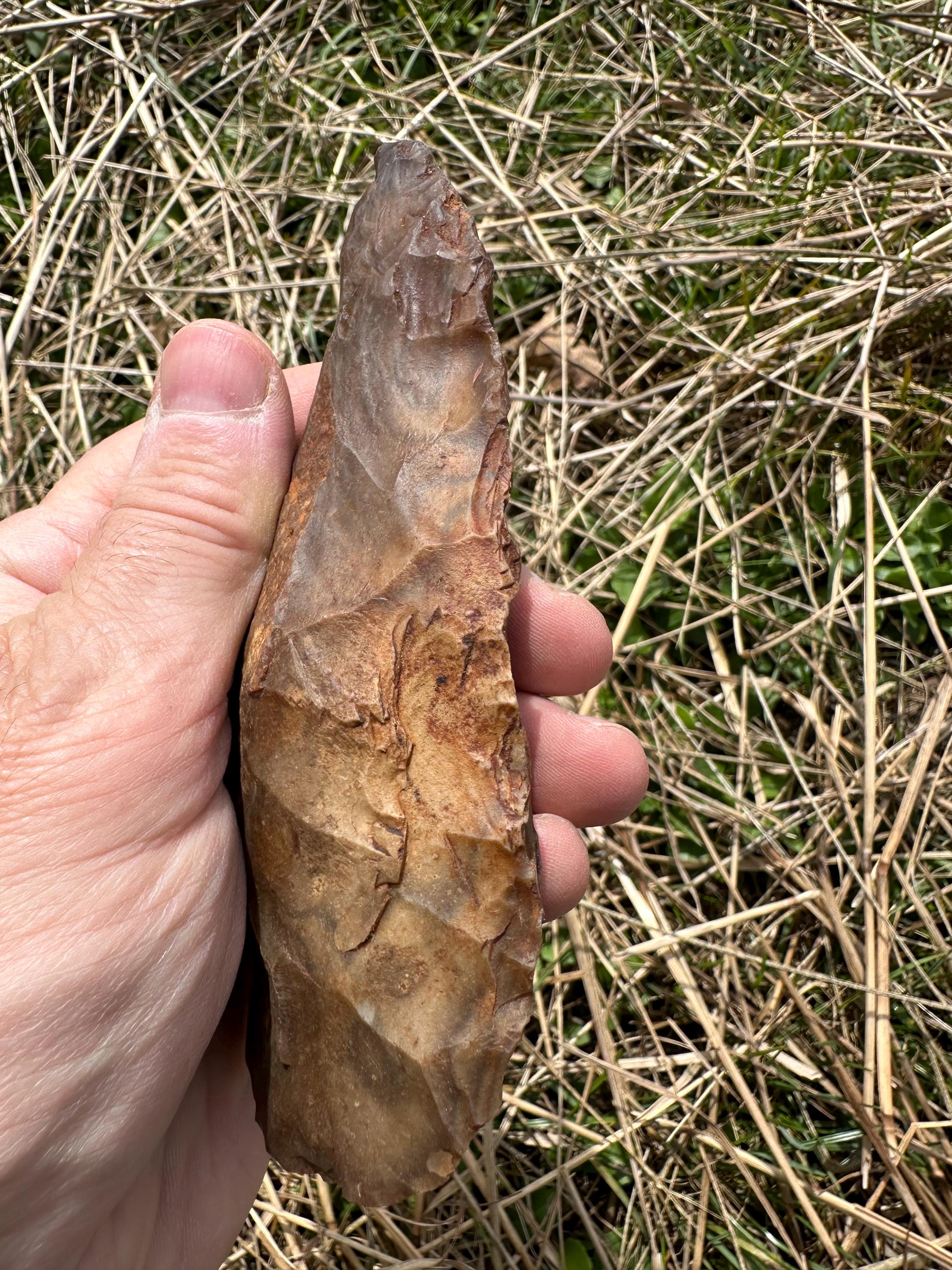 A Large and Intact French Neolithic Flaked herminette Axe Head of ...