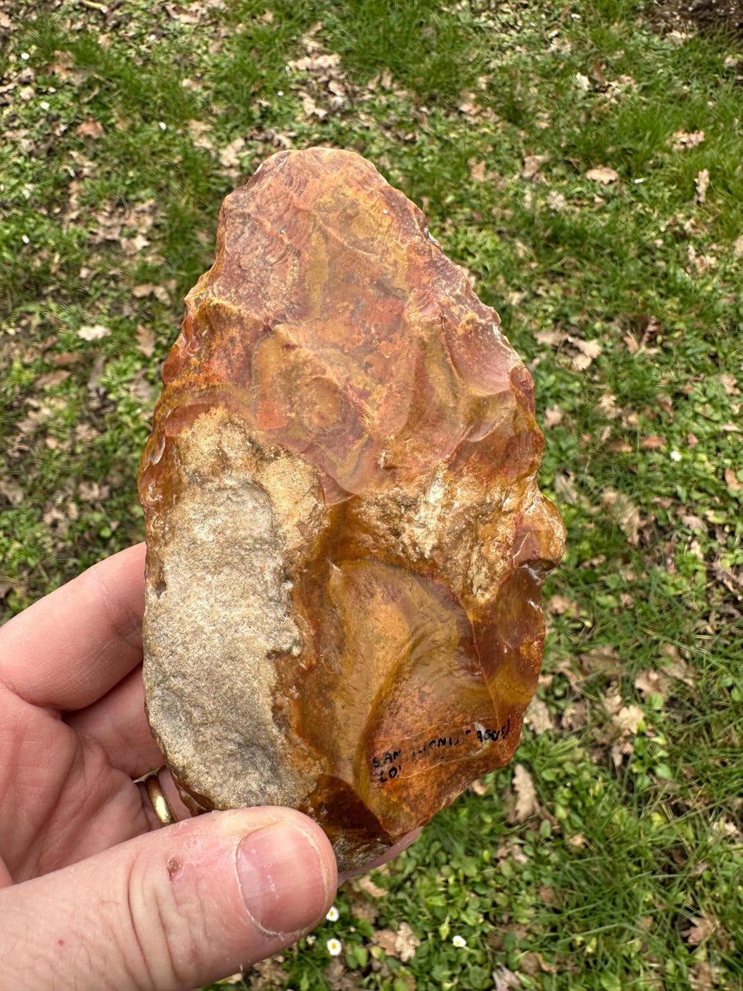 A Fabulous French Acheulean Biface Made Out of Solid Glossy Jasper-like ...