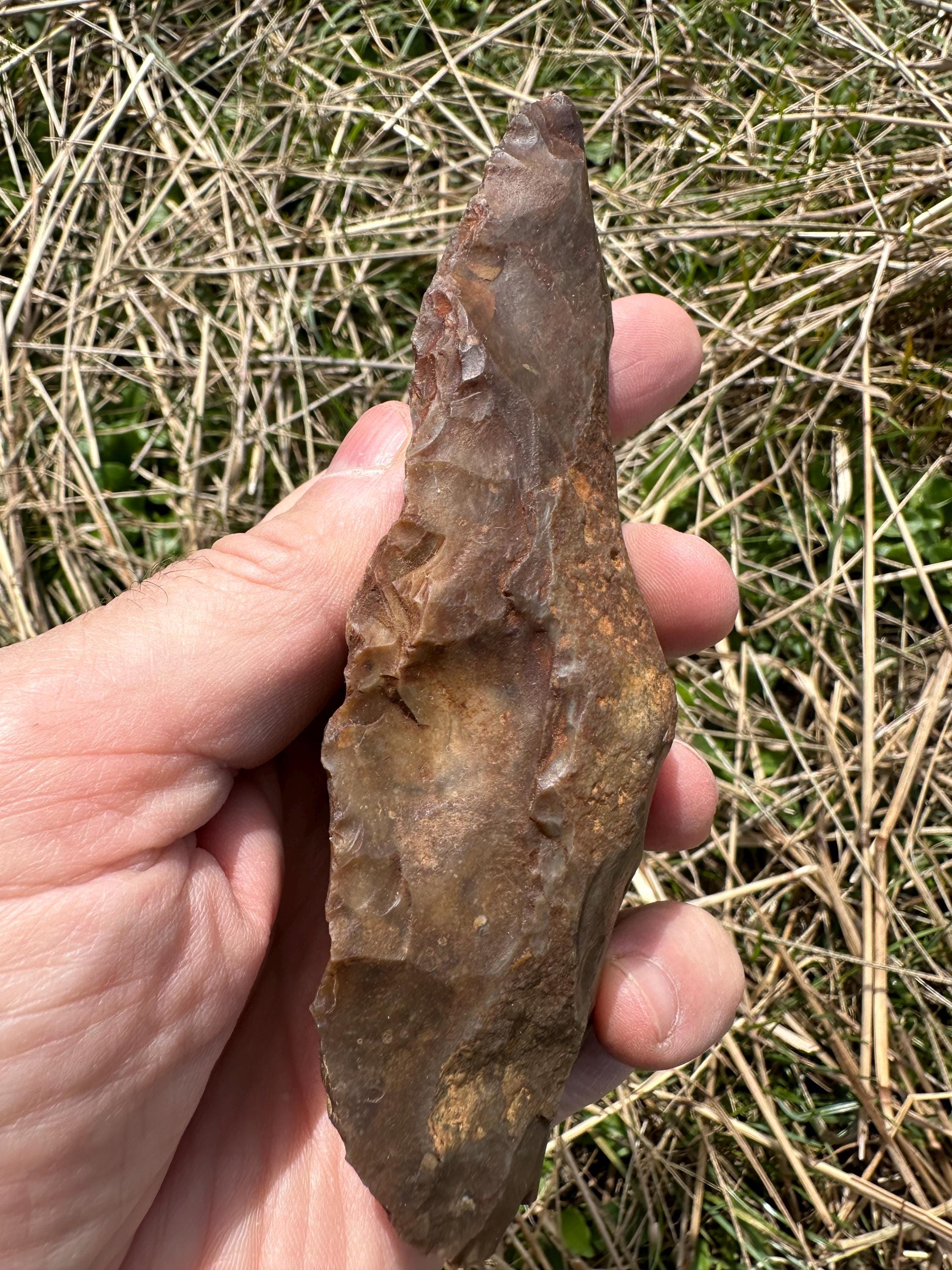 A Large and Intact French Neolithic Flaked herminette Axe Head of ...